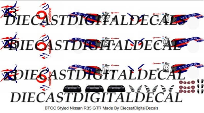 Btcc Styled Hotwheels Nissan R35 Decals (digital Download) - Etsy