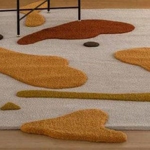 Hand Tufted Wool Area Rug New Geometric Abstract Design Premium Quality ...