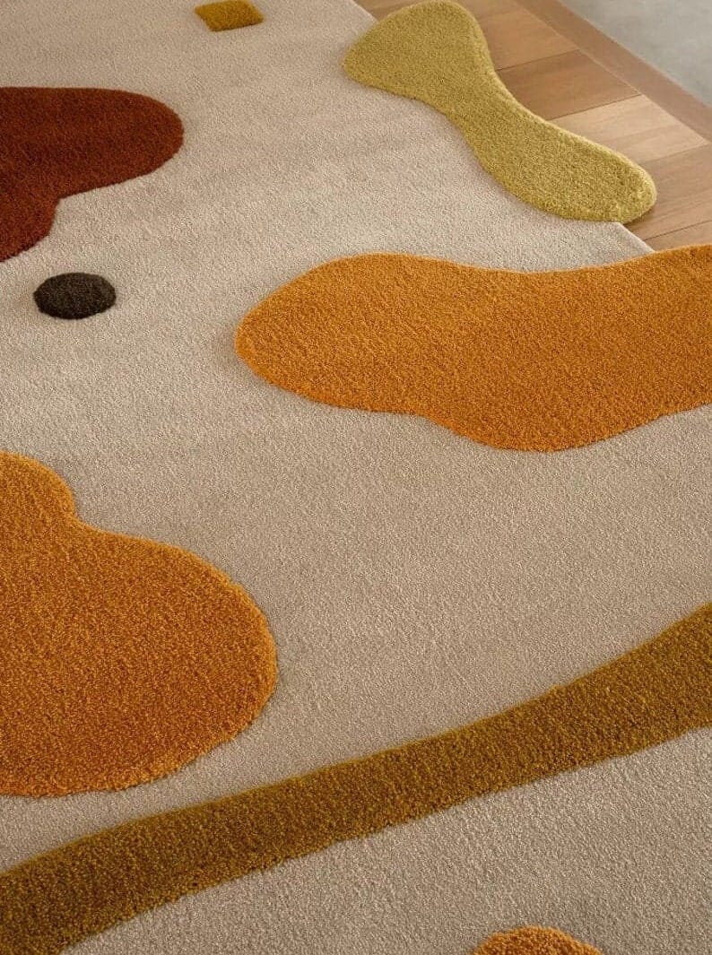 Hand Tufted Wool Area Rug New Geometric Abstract Design Premium Quality ...