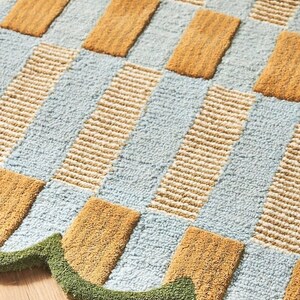 Tufted Plaid Rug Texture Premium Quality Handmade Tufted Woolen Area ...