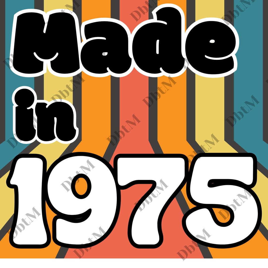 1975 Milestone PNG, 50 Birthday PNG, Vintage 50th Anniversary Idea ...