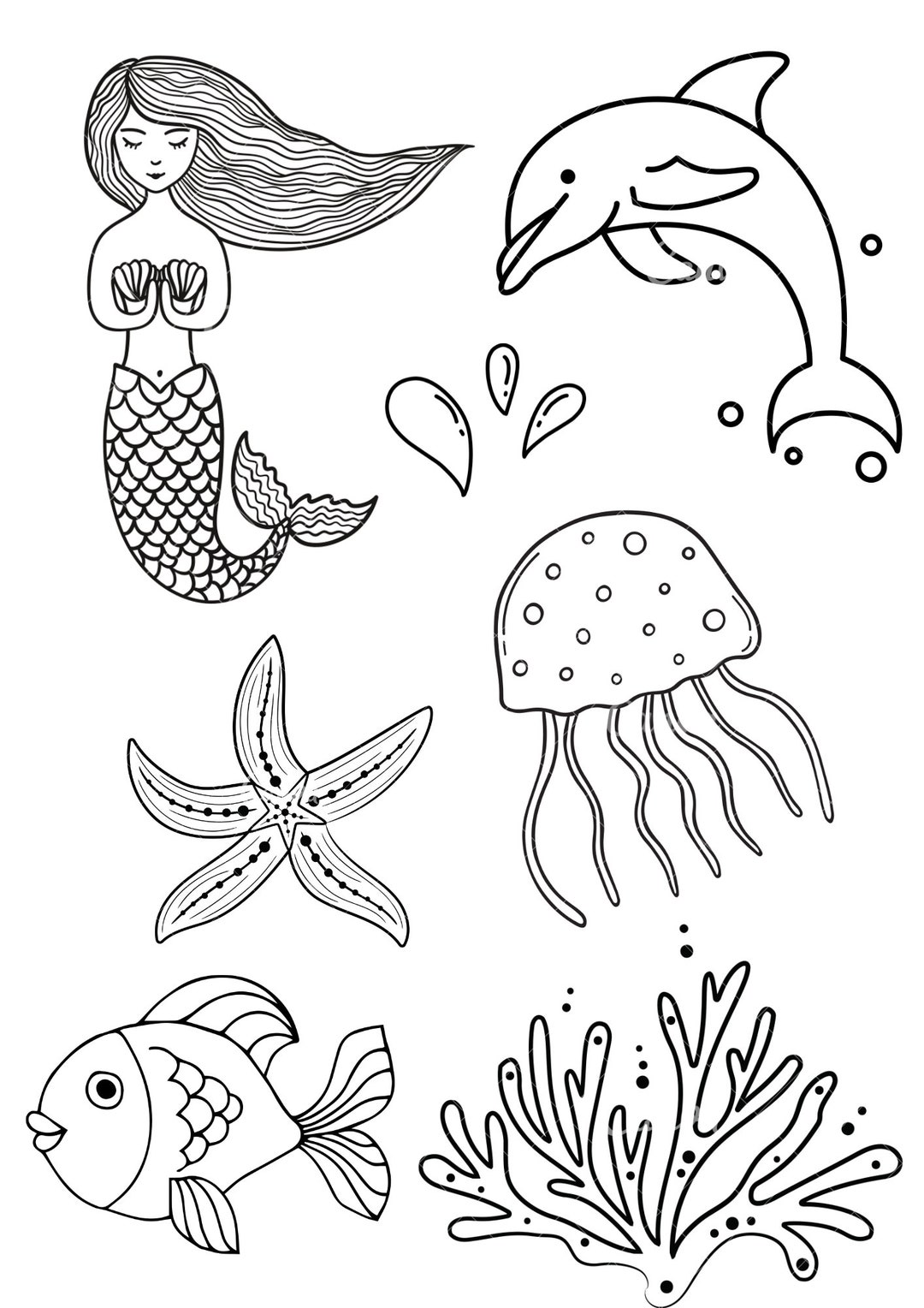 Underwater World Coloring Page Underwater Animals Coloring - Etsy