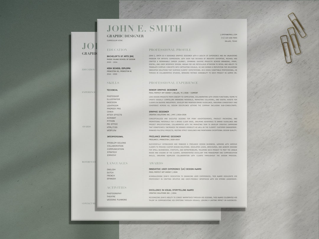 Professional Resume & CV Template Pack | Minimalist CV | | Minimalist ...