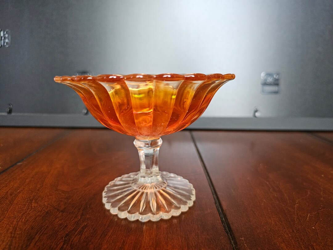 Vintage Imperial Glass Compote - Etsy