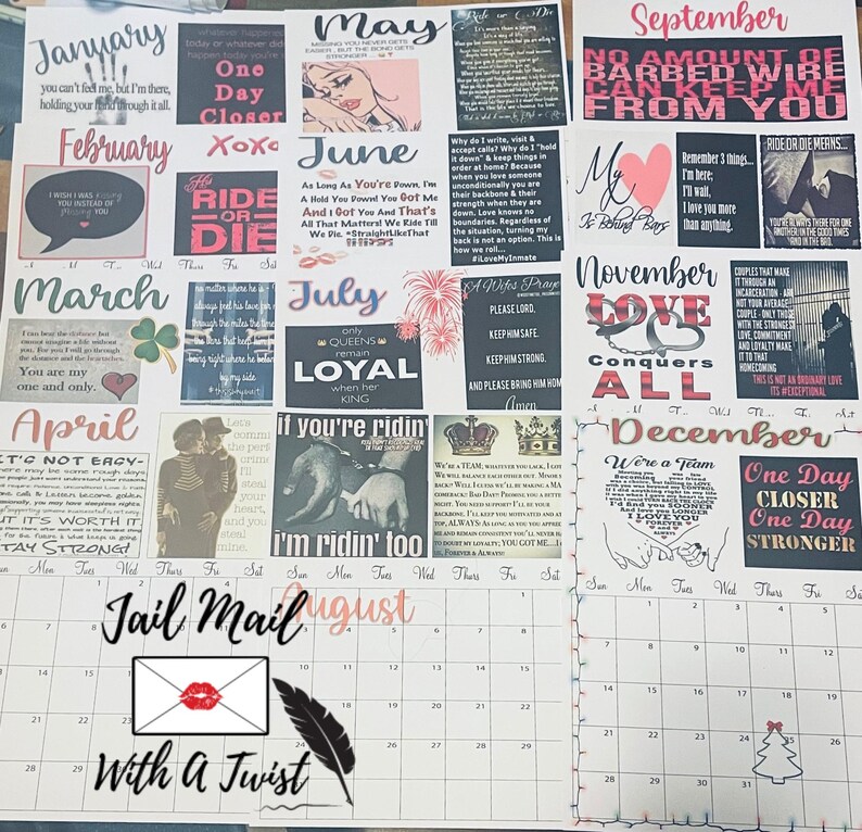 Prison Love Quote Calendar - Etsy