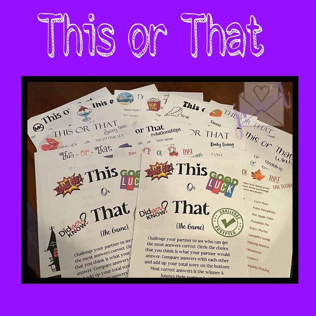This or That Activity - Etsy