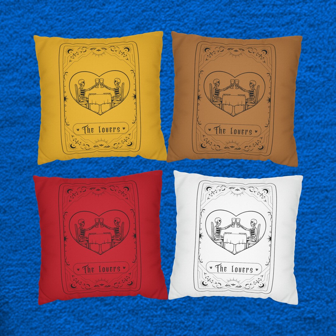 Tarot Card Pillow the Lovers, Sizes 1414, 1616, 1818, 2020, Tarot Card ...