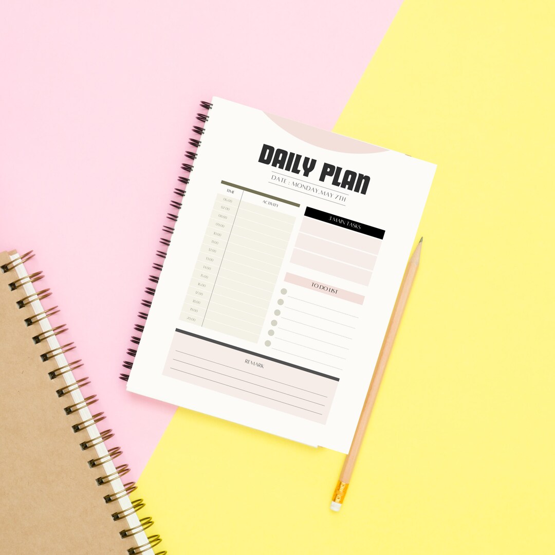 Simple Modern Printable Daily Planner Digital Planner - Etsy