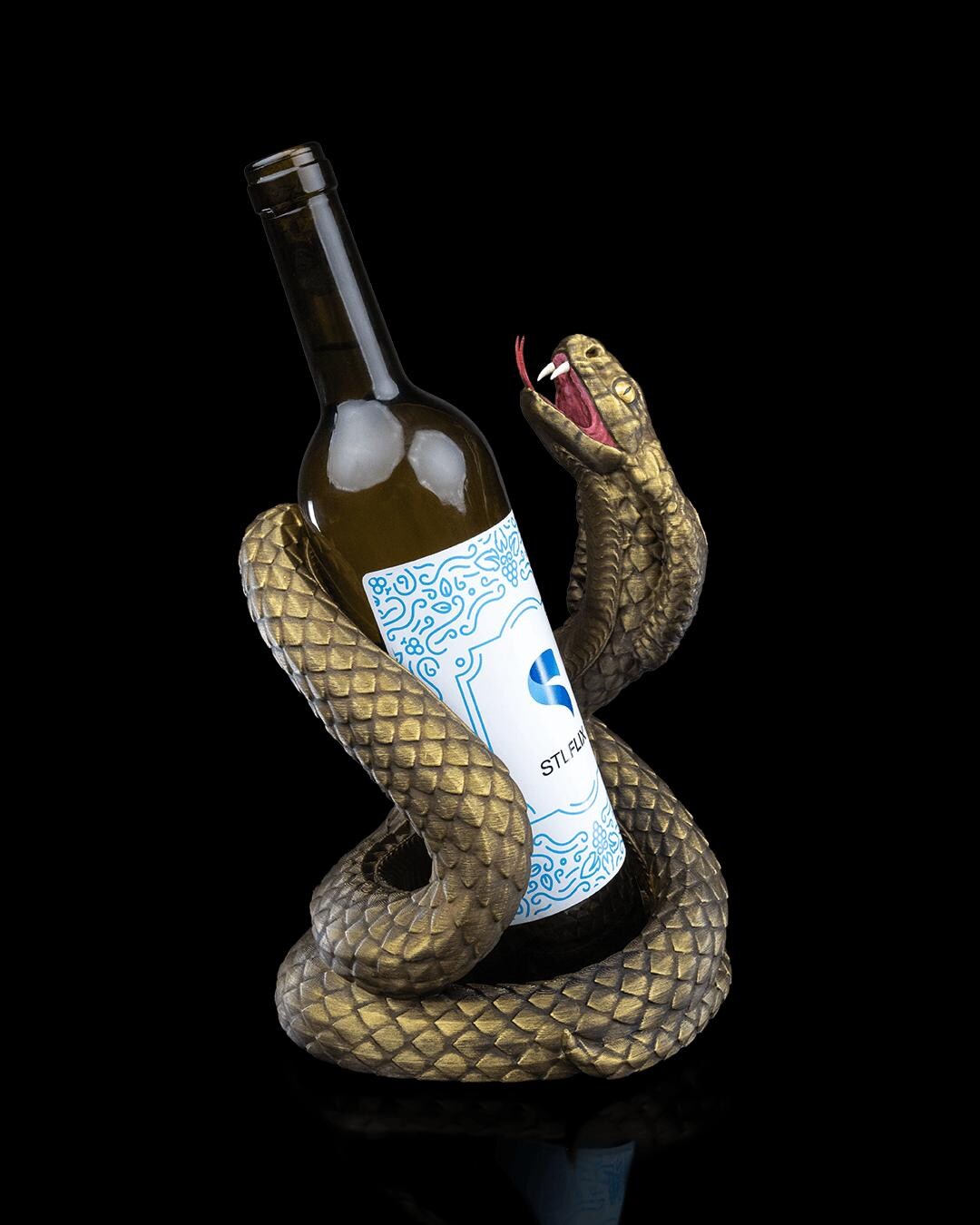 3D Printed King Cobra Wine Bottle Holder: Unique Snake Sculpture - Etsy