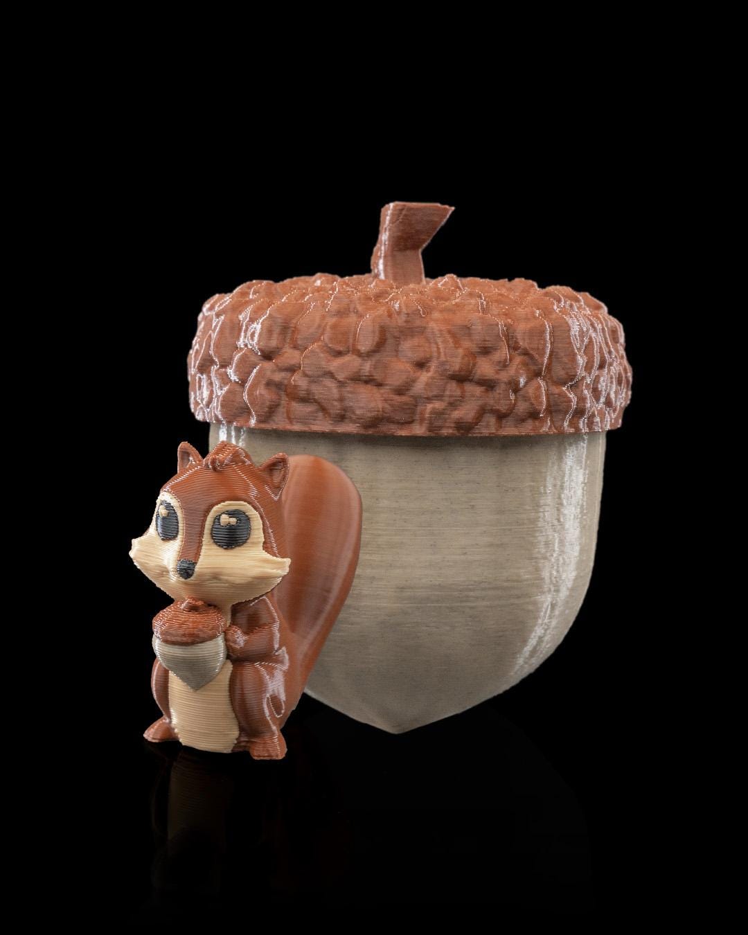 3D Printed Squirrel in Nut Figurine - Adorable 6cm Collectible Display ...