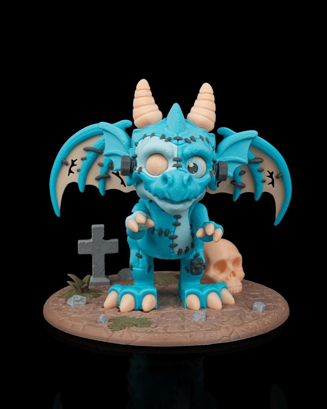 3D Printed Frankenstein Dragon | Articulated Halloween Decor - Etsy
