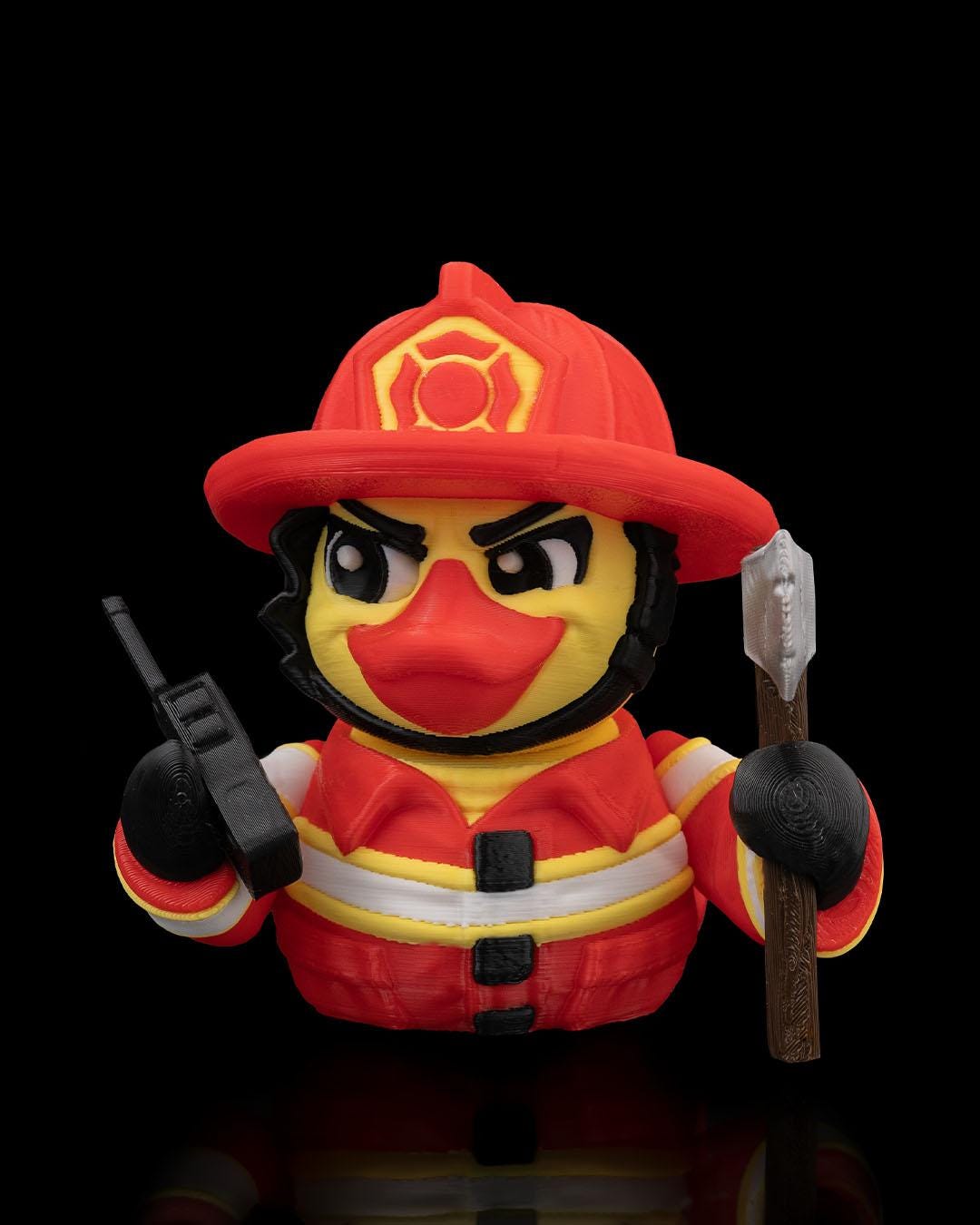Firefighter Duck Figurine - 3D Printed Firefighter Gift - Male or ...