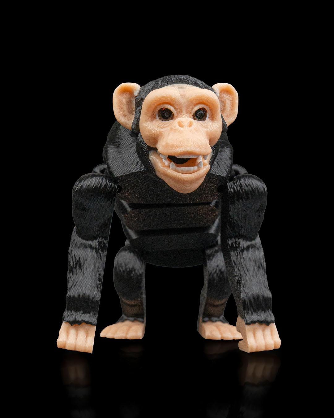 3D Printed Chimp - Highly Detailed 10cm Plastic Model, Customizable ...