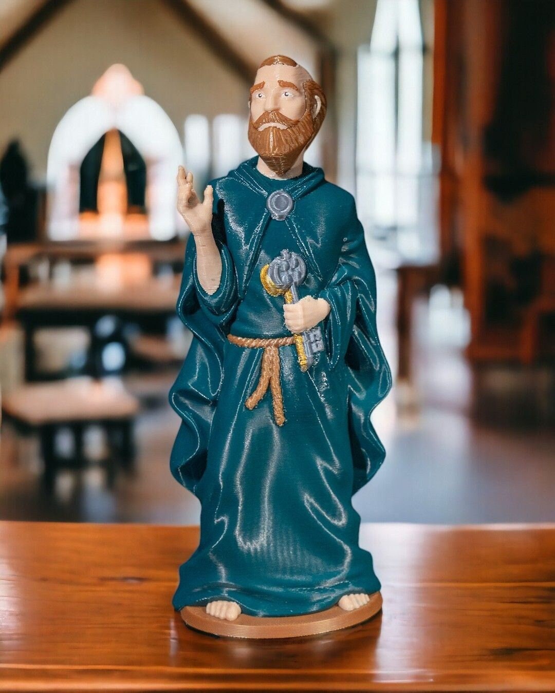 Saint Peter Statue 3D Printed Religious Figurine Christian Decor ...