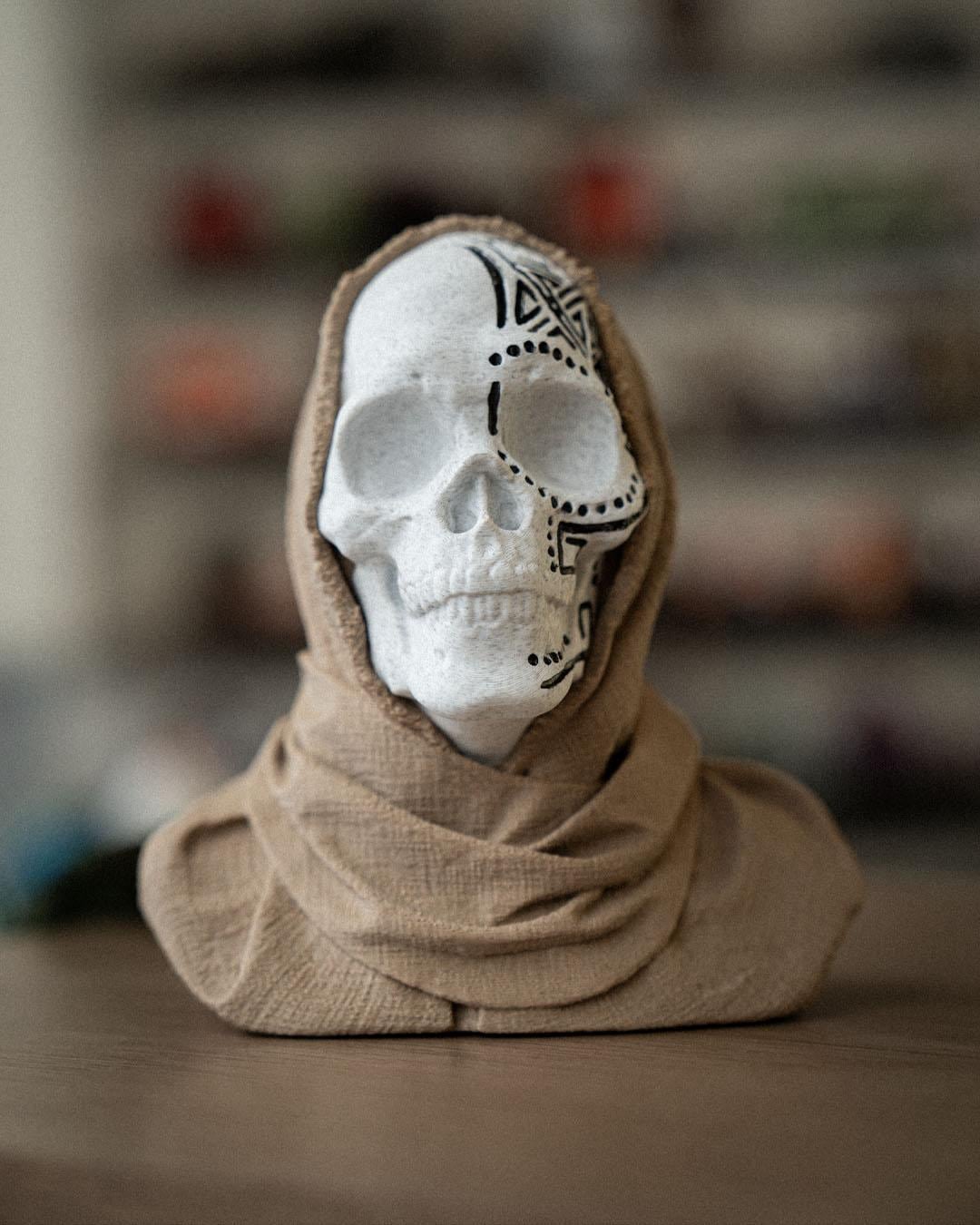 Inked Relic Skull #1 - 16 Cm 3D Printed Skull With Ornate Markings ...