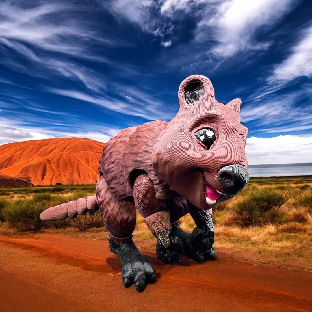 3D Printed Articulating Quokka Figure – Custom Color Animal Decor - Etsy