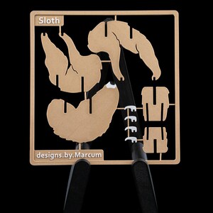 Sloth Kit Card Model 3D Printed - Customizable Colors, Cute Compact ...