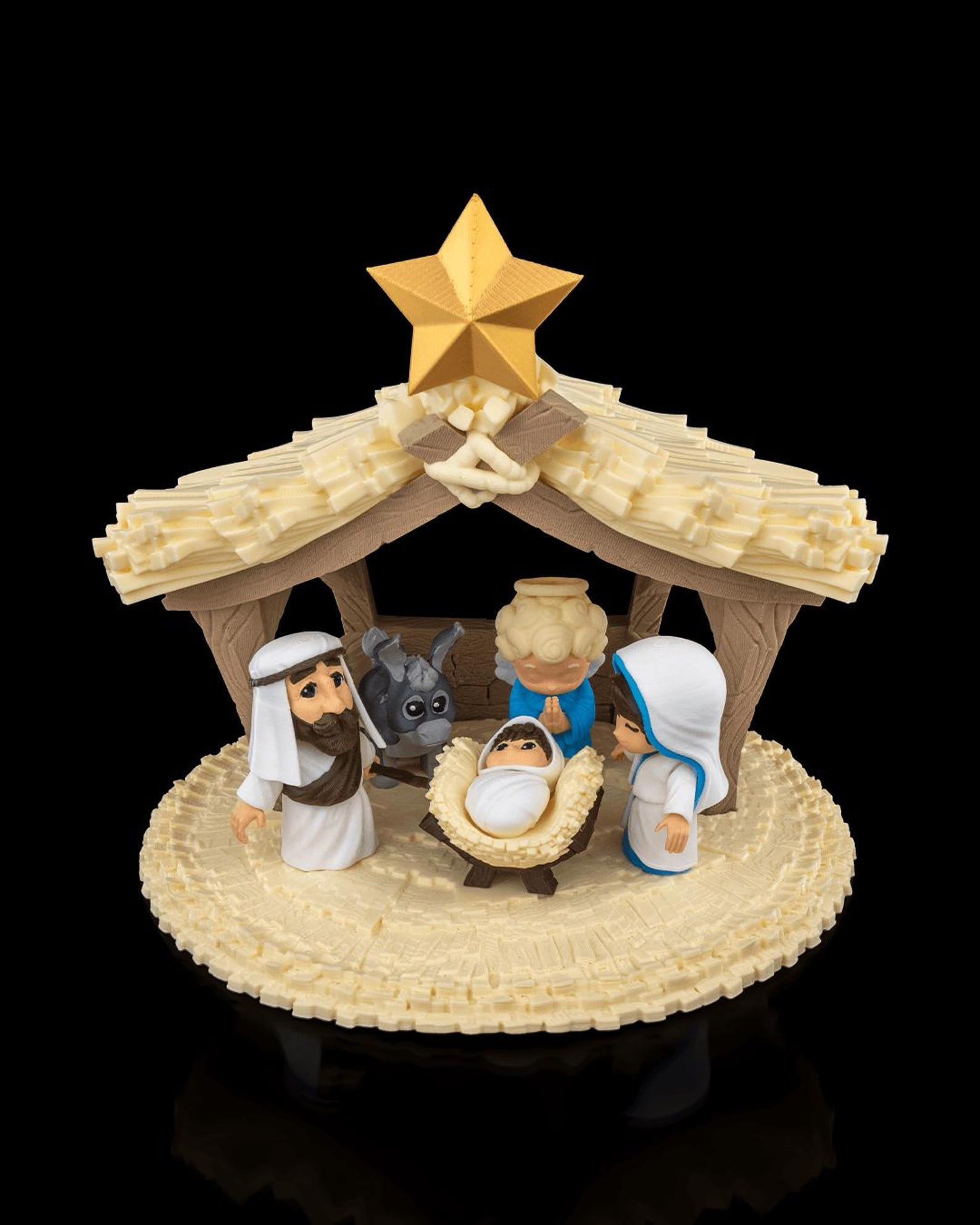 Festive Christmas Nativity Scene - 15 Cm Holiday Decoration -3D Printed ...