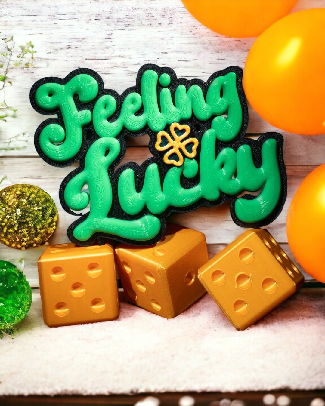 3D Printed Good Fortune Sign "feeling Lucky"| Customizable PLA Material ...