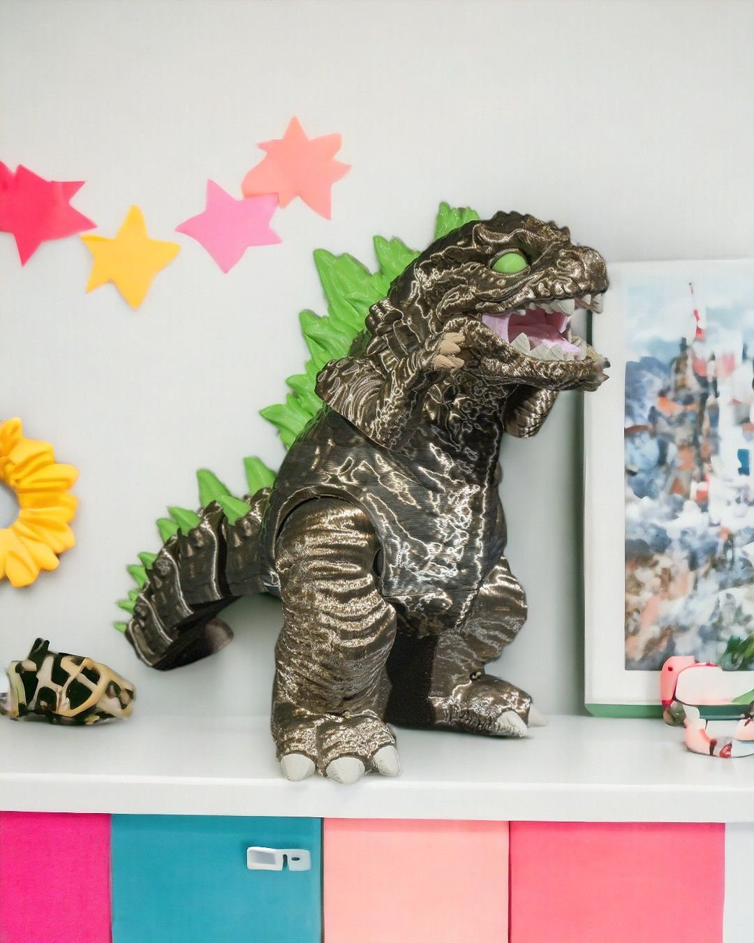 Articulated Godzilla Figure 3D Printed Custom Color Options Collectible ...