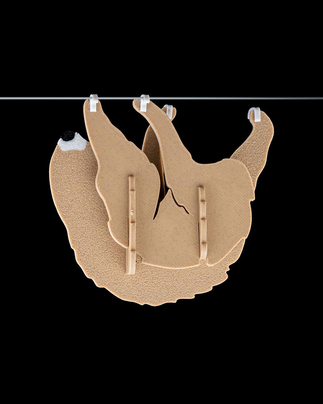 3D Printed Sloth Kit Card Model: Customizable Colors, Compact ...