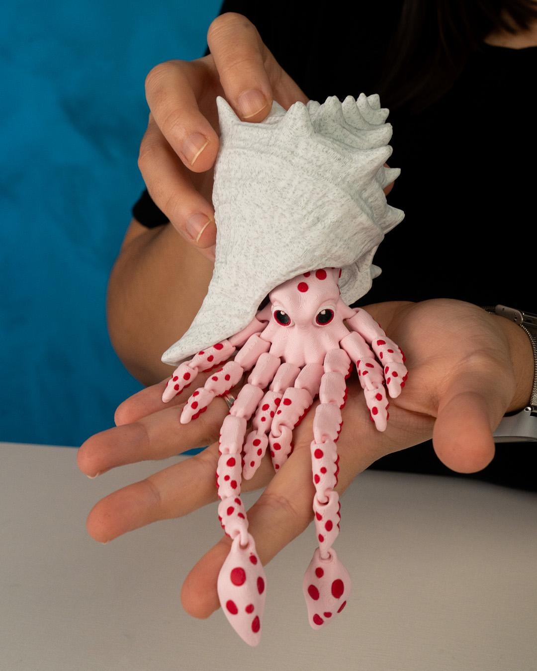 Sky the Squid - Articulated 3D Printed Squid Figure, Customizable ...