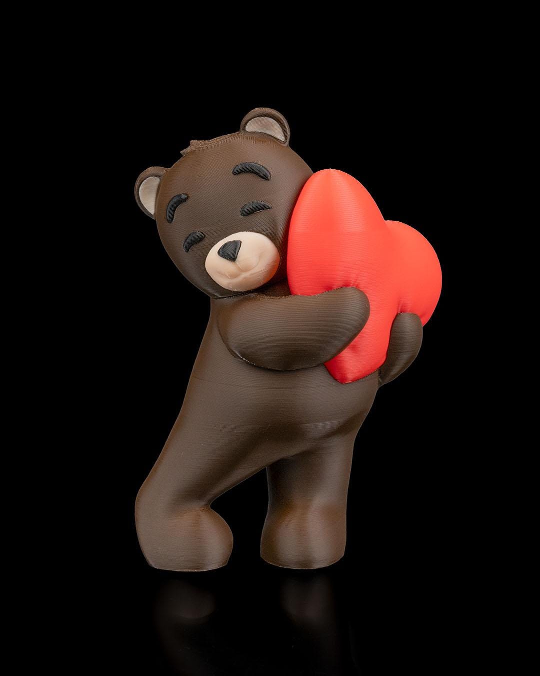 Teddy Bear Hugging Heart - 3D Printed Valentine Gift, Customizable ...