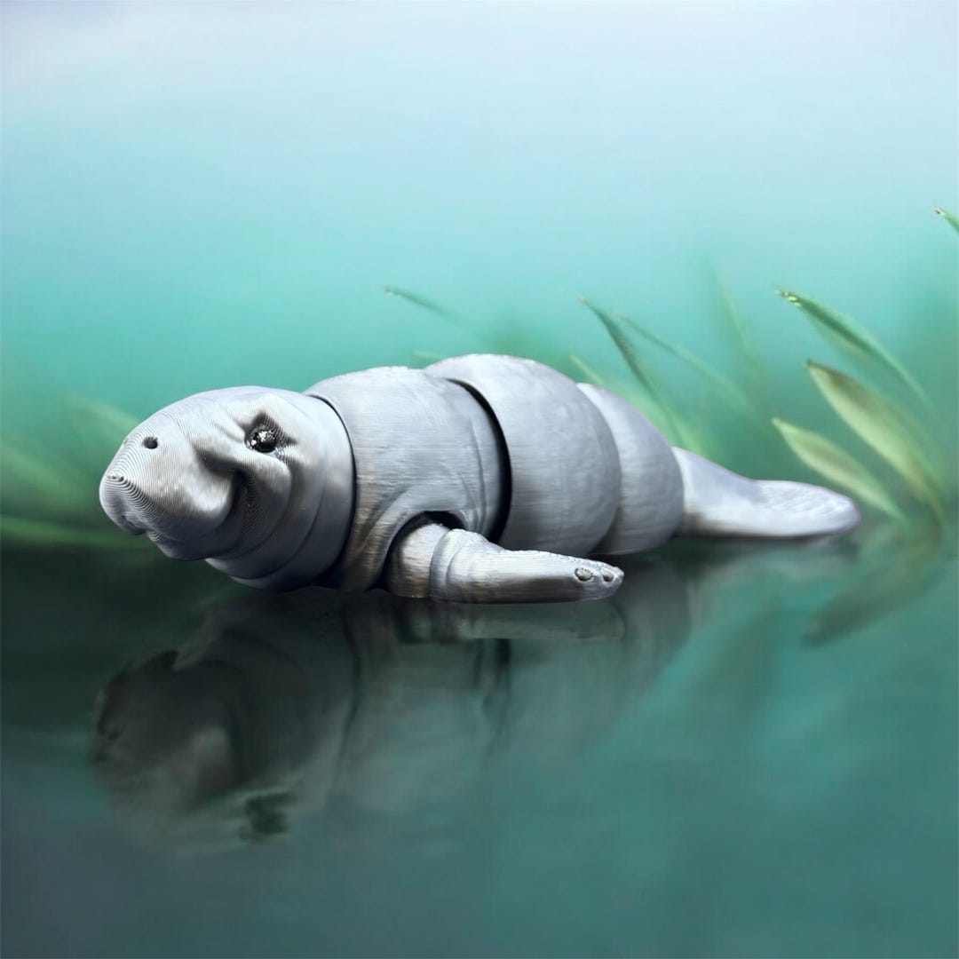 Articulating Manatee Figure - 3D Printed Sea Animal Figurine - Etsy