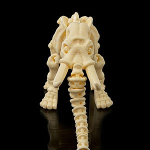 3D Printed Skeleton Elephant Figurine Highly Detailed 11cm Animal ...