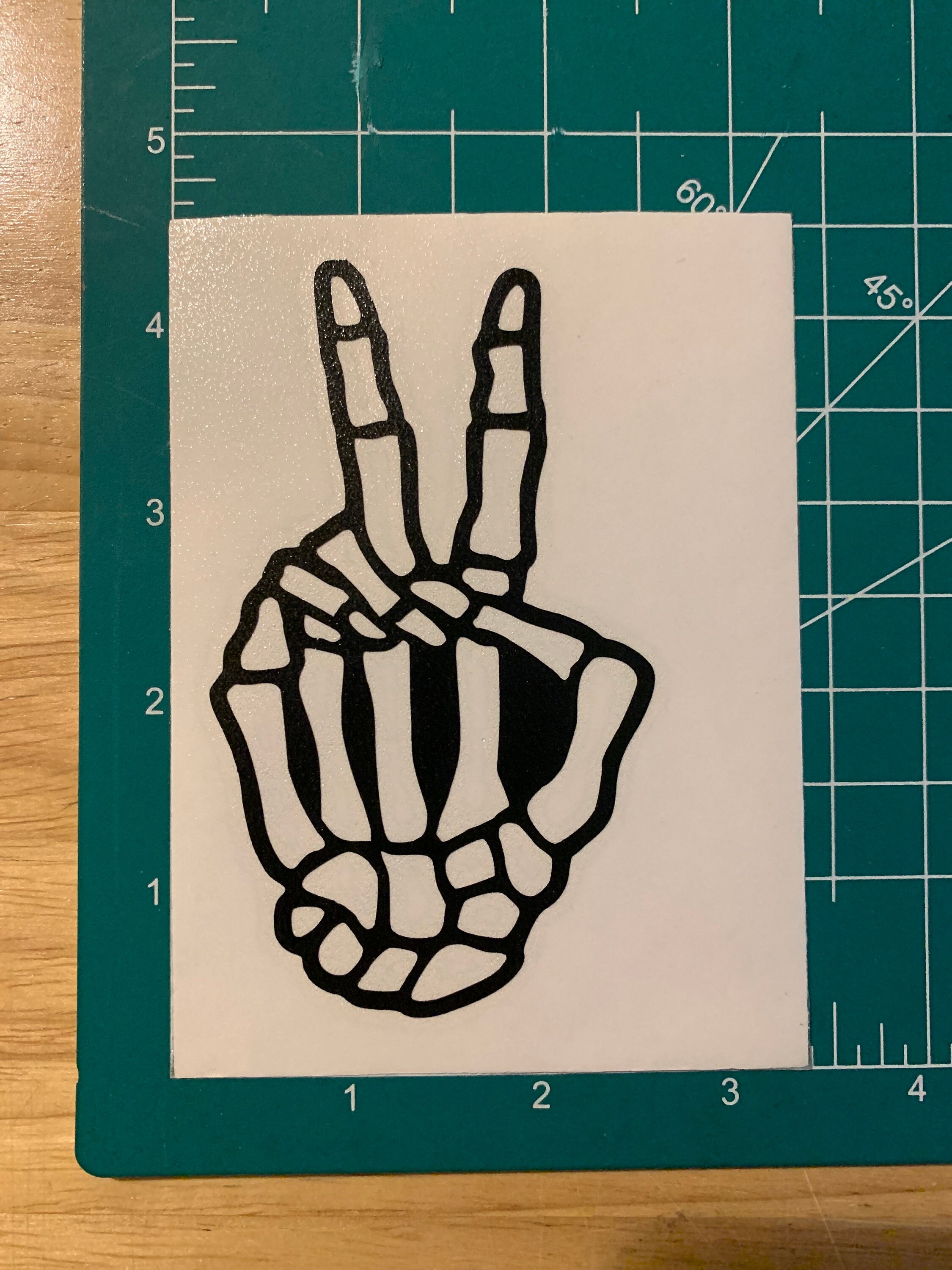Skull Hand/peace Sign Vinyl Decal - Etsy