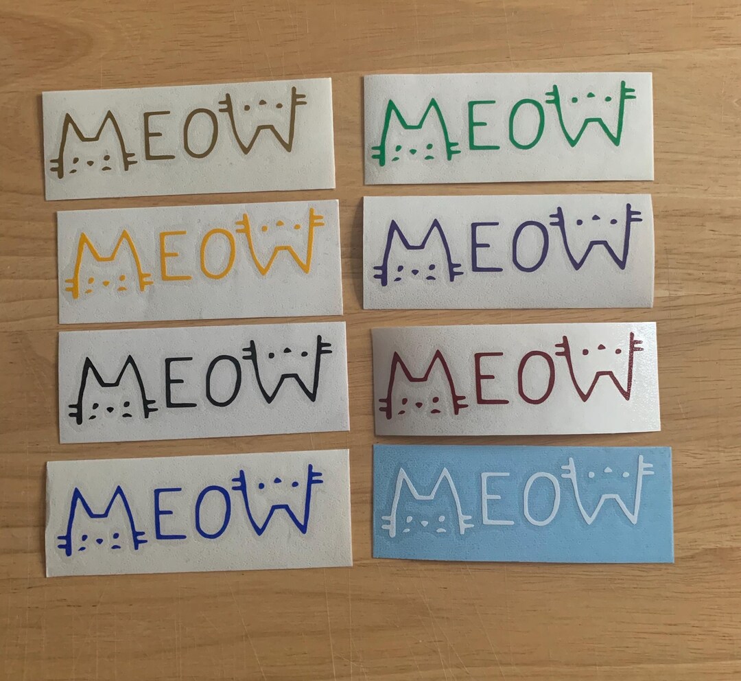 Meow/ Cat/ Kitten Vinyl Decal - Etsy