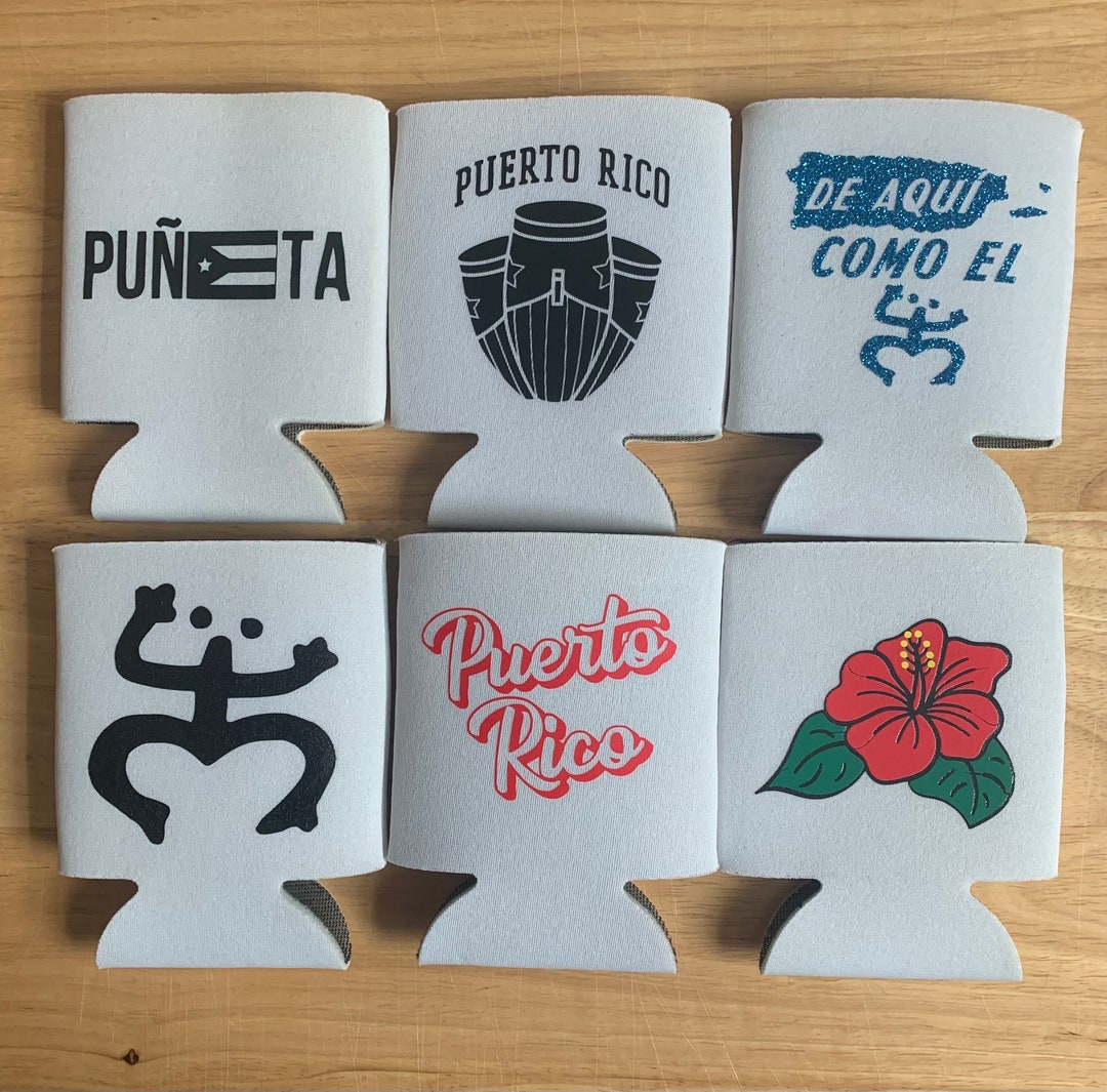 Puerto Rico Theme Foam Can/bottle Cooler - Etsy
