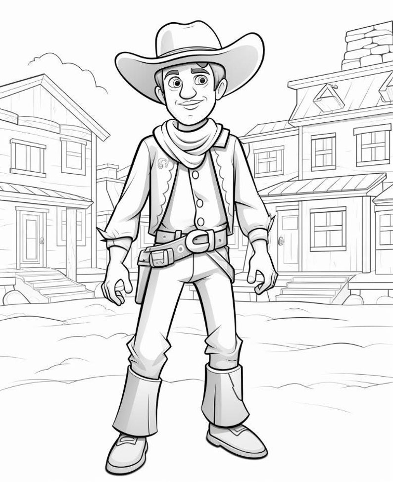 Cowboy Colouring in Pictures 25 Pictures - Etsy