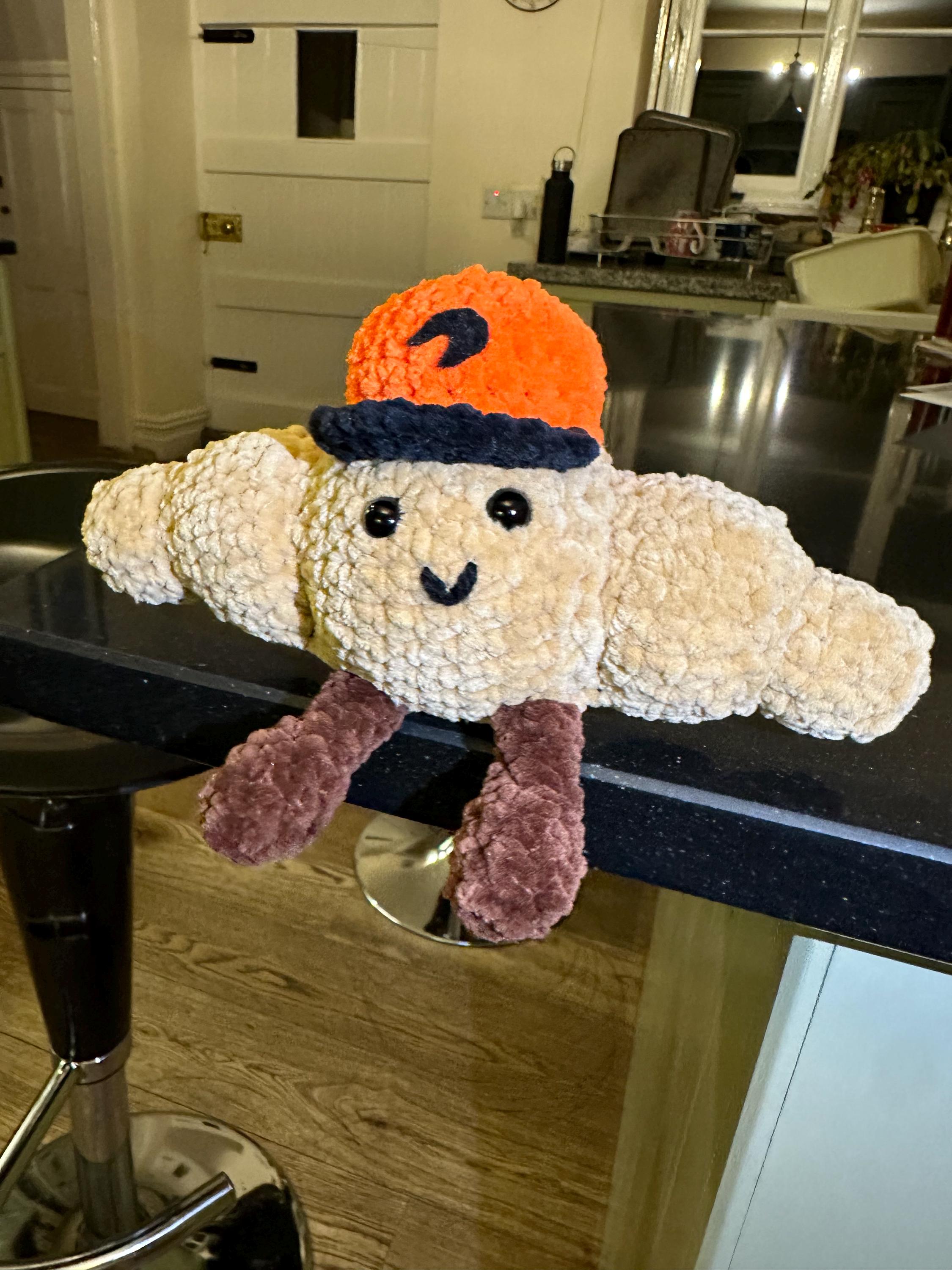 Handmade Amigurumi Croissant Plushie With F1 Team Custom Hat | Adorable ...