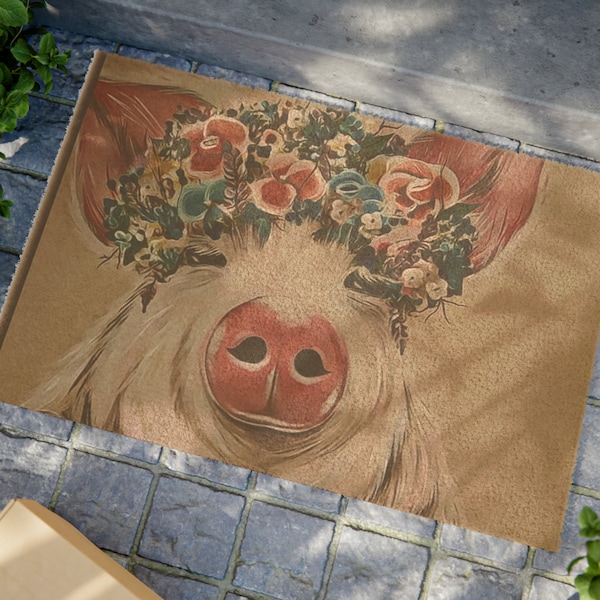 Pig Kitchen Mat - Etsy