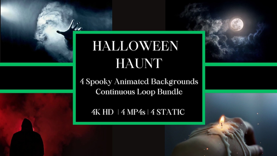 4 ANIMATED Halloween Vtuber Backgrounds Continuous Loop - Etsy