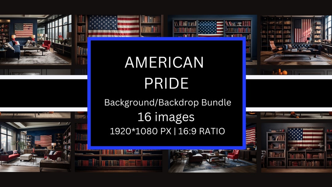 16 USA Flag Backdrops Bundle | Virtual Office Background | American ...