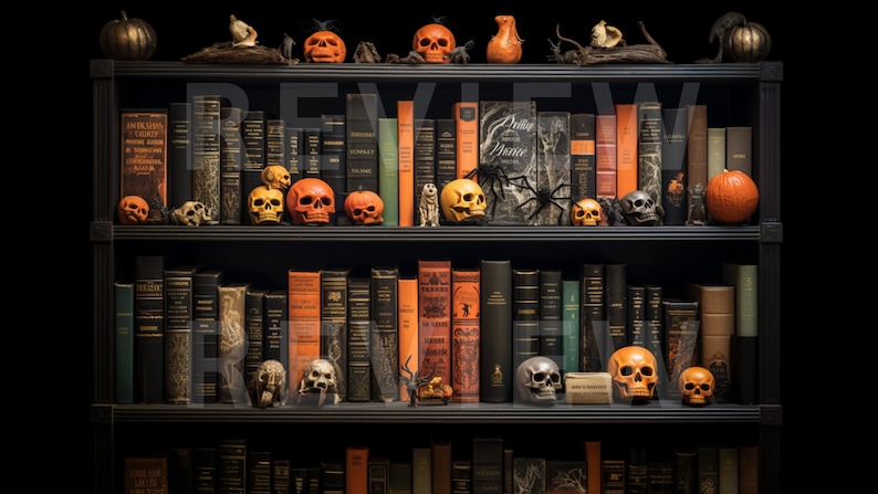 Halloween Bookshelf | Office Background | Zoom Virtual Backgrounds ...