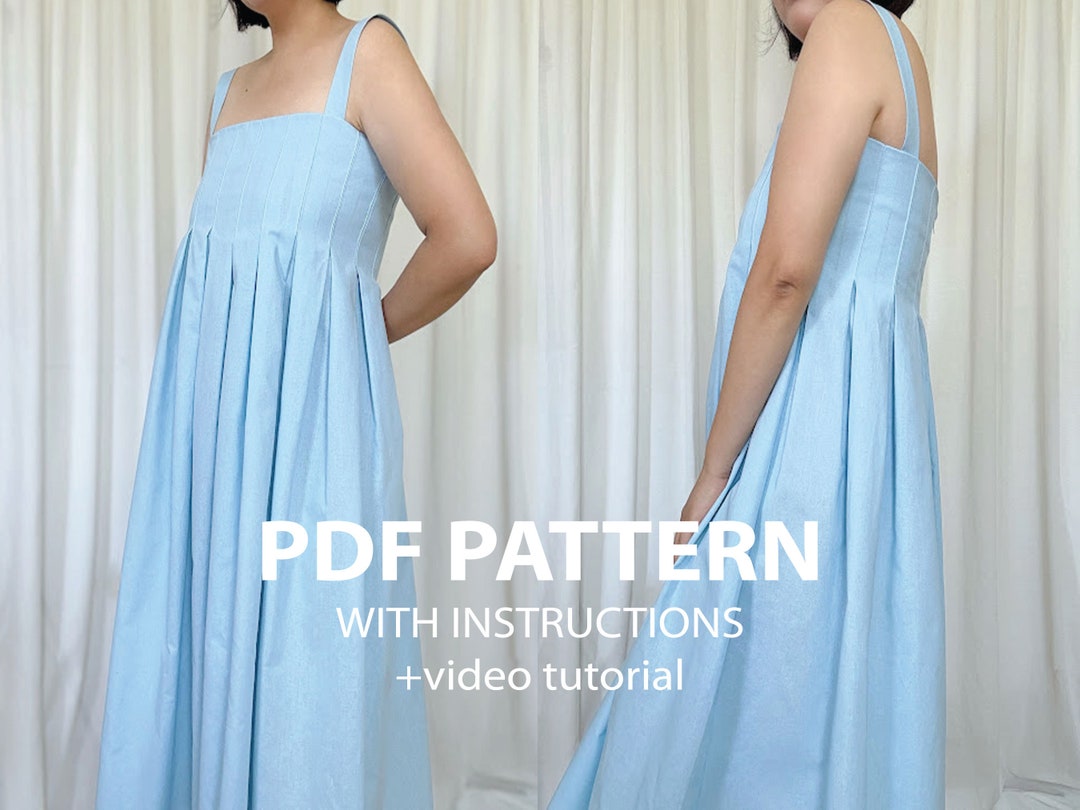 The Wave Dress Sewing Pattern - A0 A4 US Letter Sizes (instant Download ...