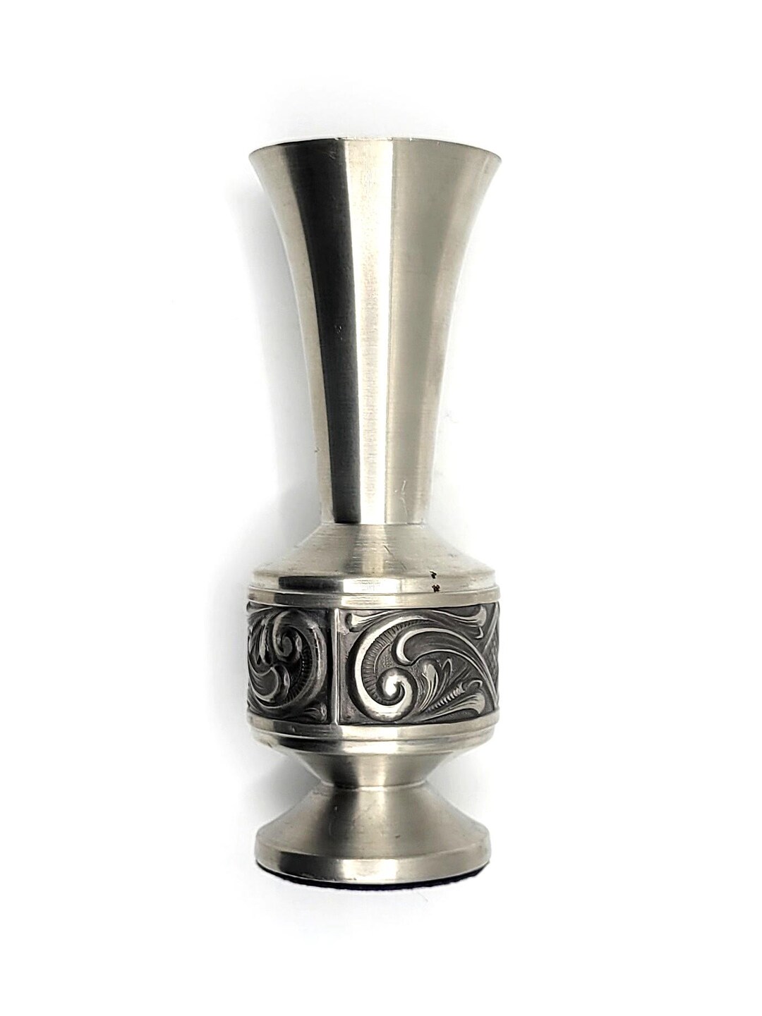 Bud Vase Pewter Norway Selandia Rosemal Pattern MCM 1960's - Etsy