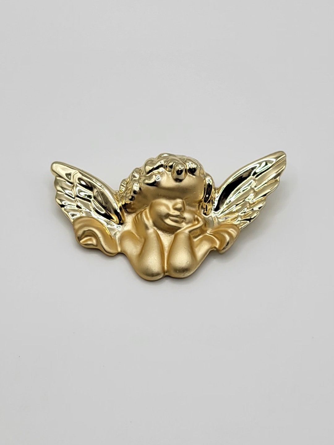 Brooch Cherub Gold Vintage 1980's - Etsy