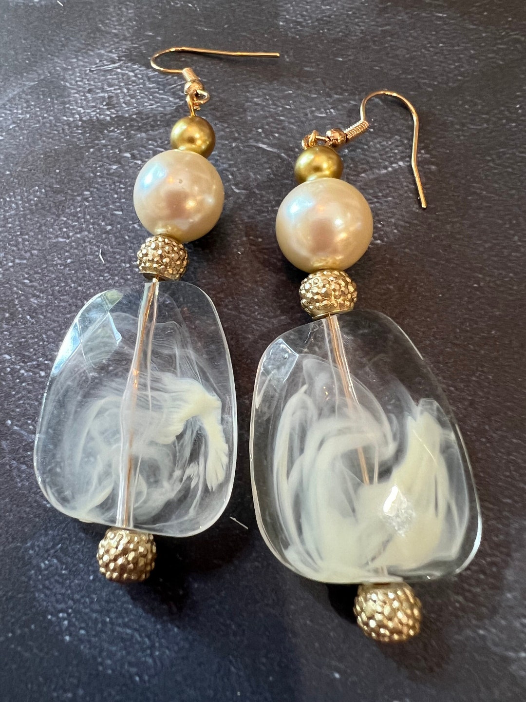 Gold , Pearl and Clear Resin - Etsy