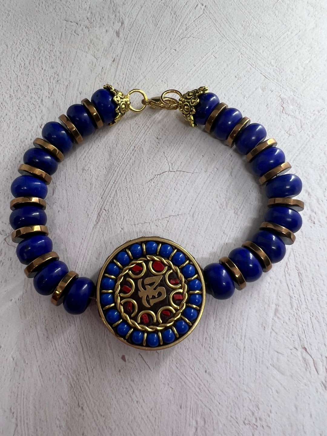 Blue Solidate Beaded Braclet - Etsy