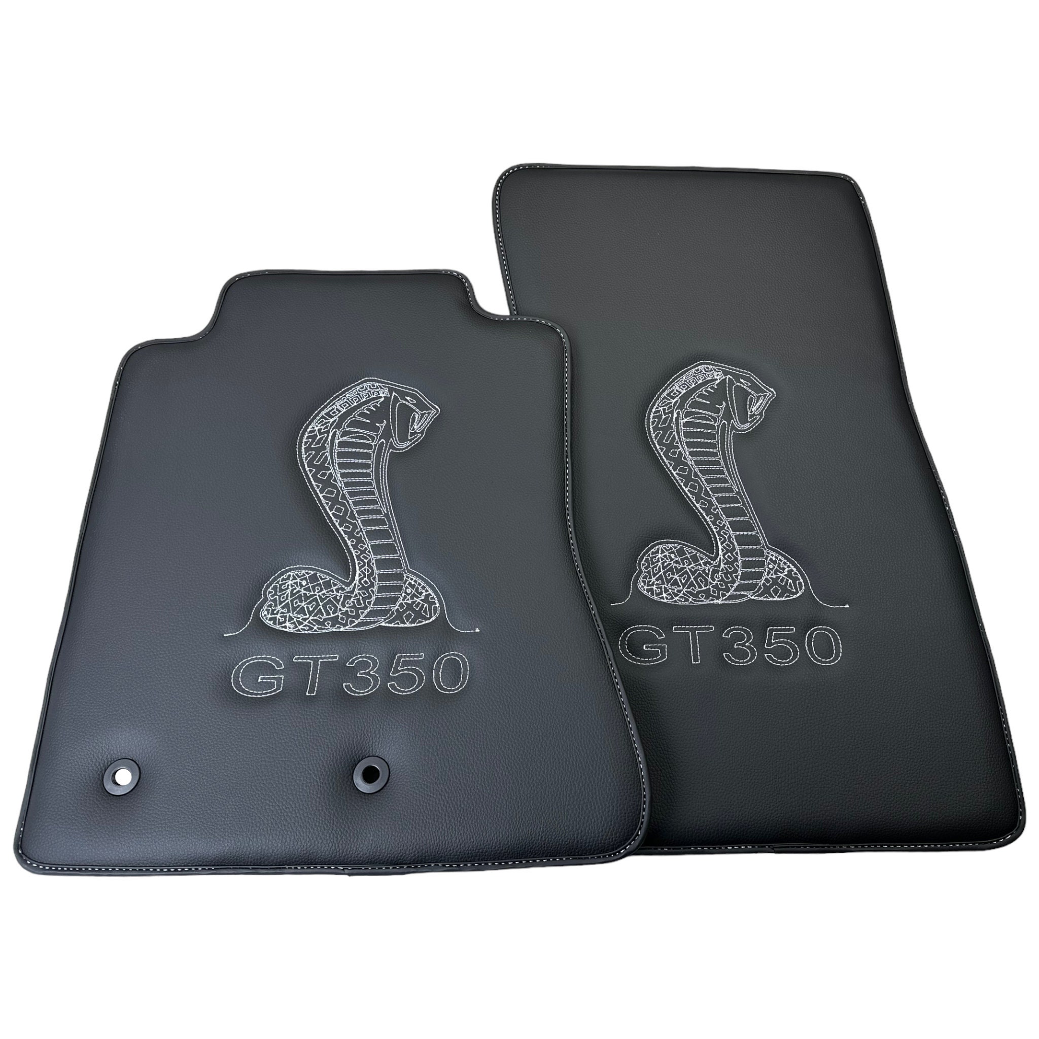 Leather Floor Mats for Ford Mustang GT350 GT500 Shelby 2015 2021 With Cobra Sewing Etsy