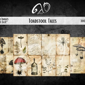 Toadstool Tales: Vintage Fungi Pages, Mixed Media Whimsical Mushrooms ...