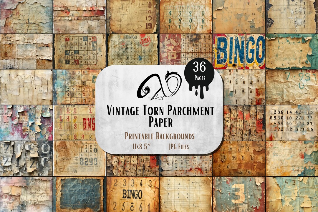 Vintage Torn Parchment Paper, Digital Download, Grunge Digital Paper ...