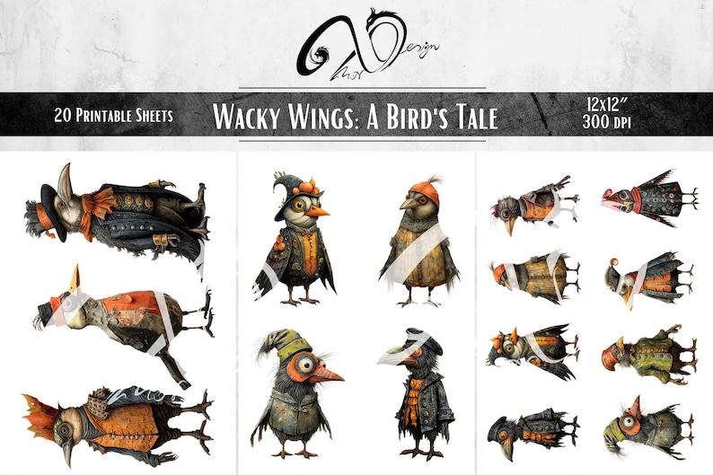 Wacky Wings:a Bird's Tale, Birds Characters , Digital Download, Journal ...