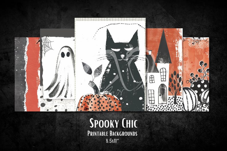 Halloween Paper Backgrounds: Spooky Chic Ephemera (PDF Download) - Etsy