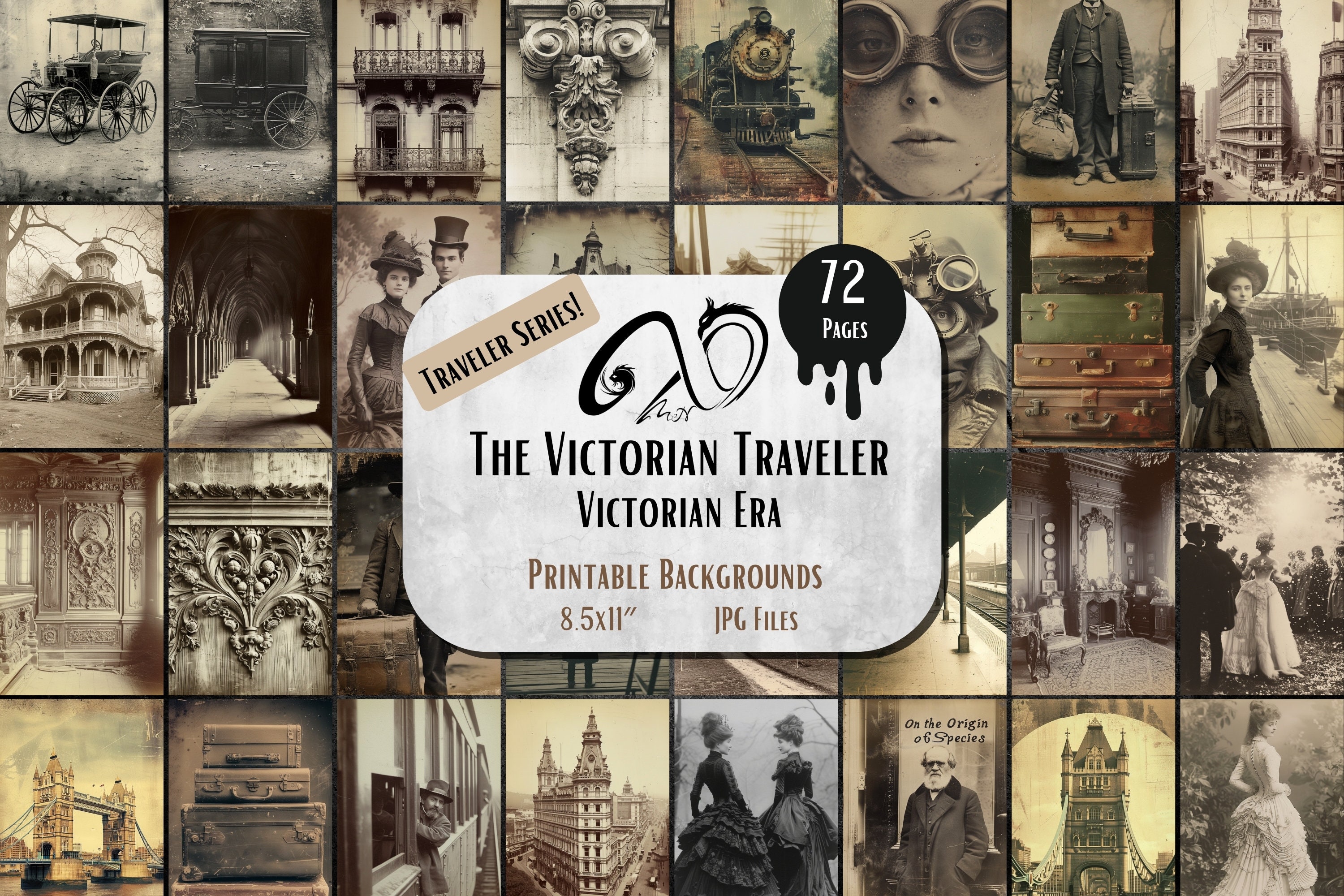 Traveler Series, the Victorian Traveler, Digital Junk Journal Ephemera ...