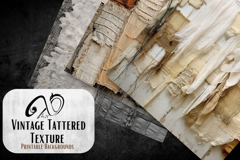 Vintage Tattered Texture Backgrounds, Mixed Media Paper (digital ...